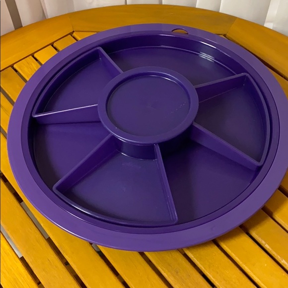 Tupperware | Kitchen | Purple Tupperware Chipdip Or Veggie Serving Tray ...
